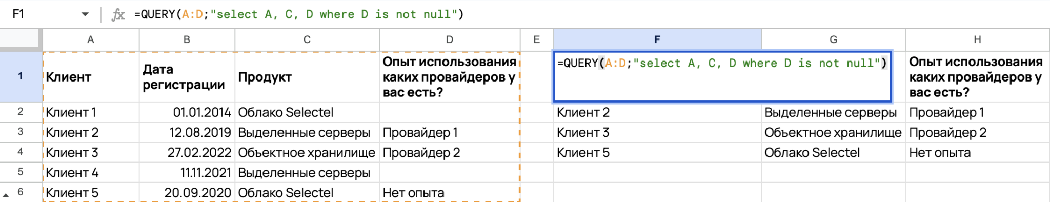 Как использовать формулу QUERY. Подробный гайд