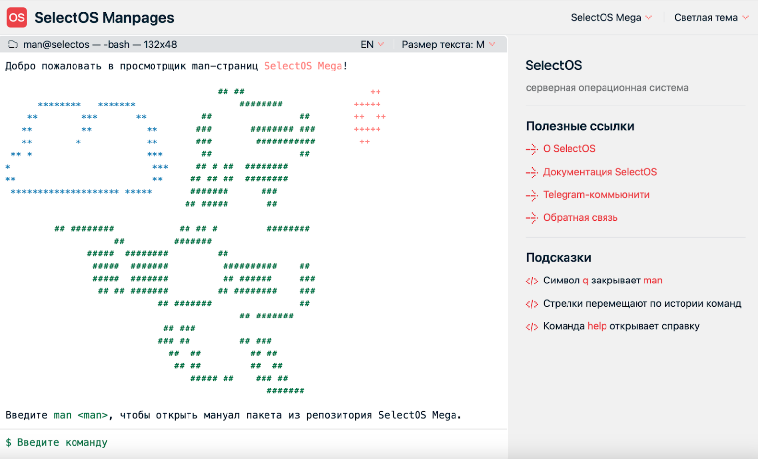 Selectel запускает сервис SelectOS Manpages